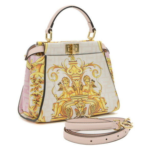 Fendi | Bags | Fendi Peekaboo Yellow Leather Fendace Bag Pink | Poshmark